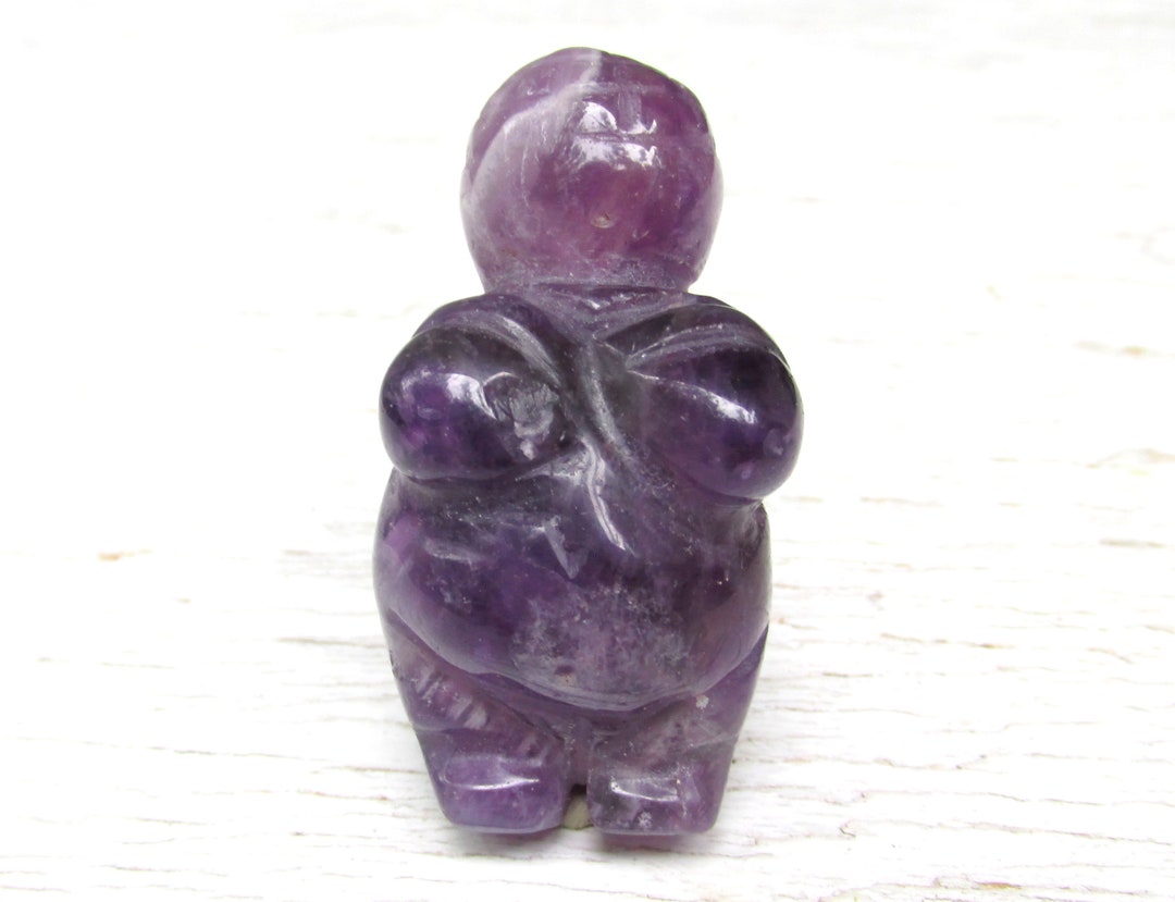 Carved Amethyst Goddess Stone Venus of Willendorf Talisman 1.75" - Etsy