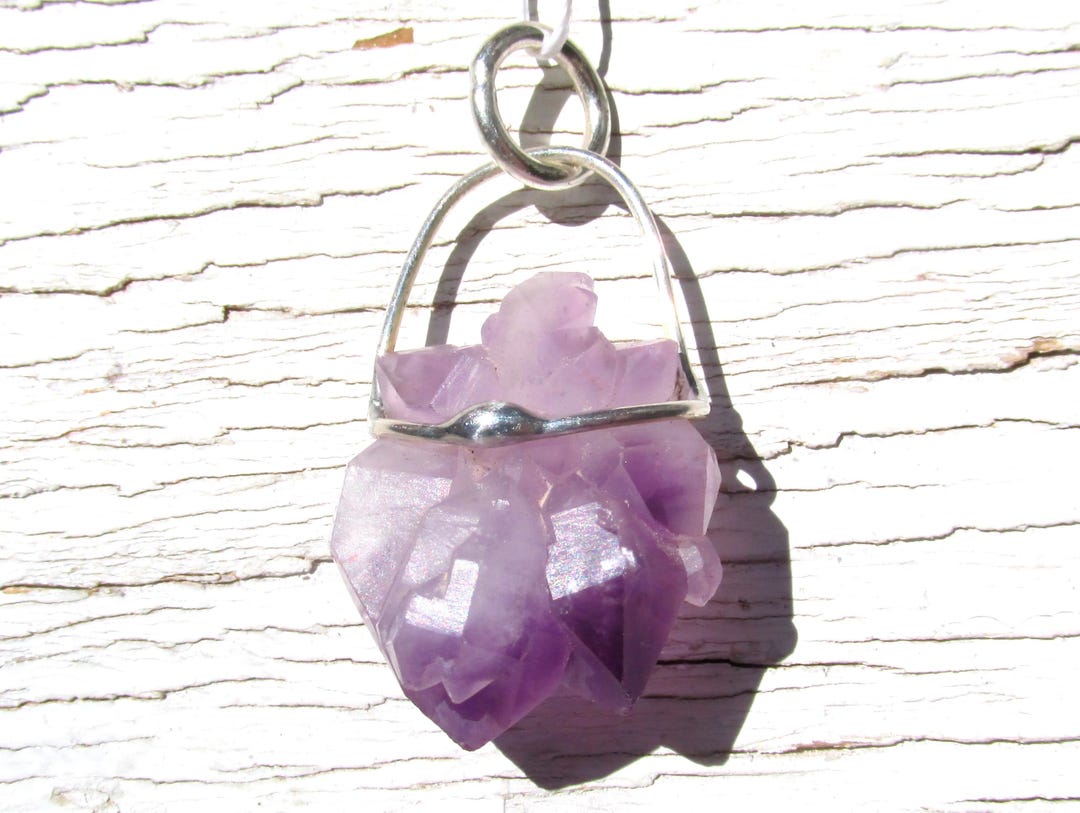 Raw Amethyst Crystal Cluster Pendant Handmade Handmade Natural Gemstone ...