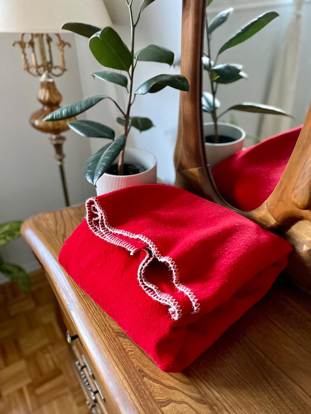 Vintage Red Wool Blanket Made by Ayers in Quebec - Etsy