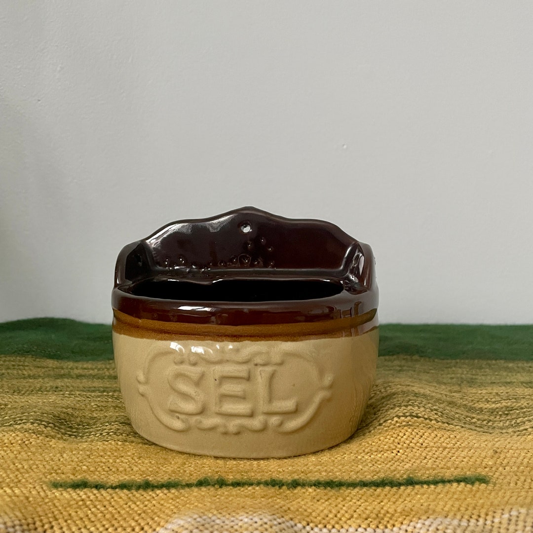 Vintage Salt Box French Ceramic sel Wallmounted - Etsy