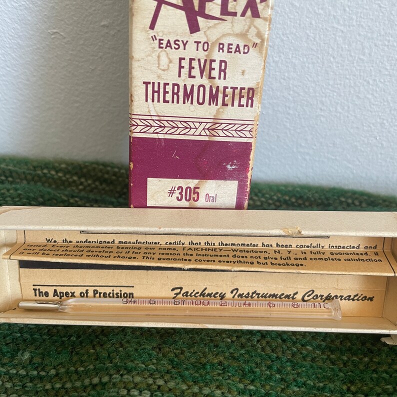 Apex Thermometer With Original Box Vintage 1940s Medical Equipment - Etsy
