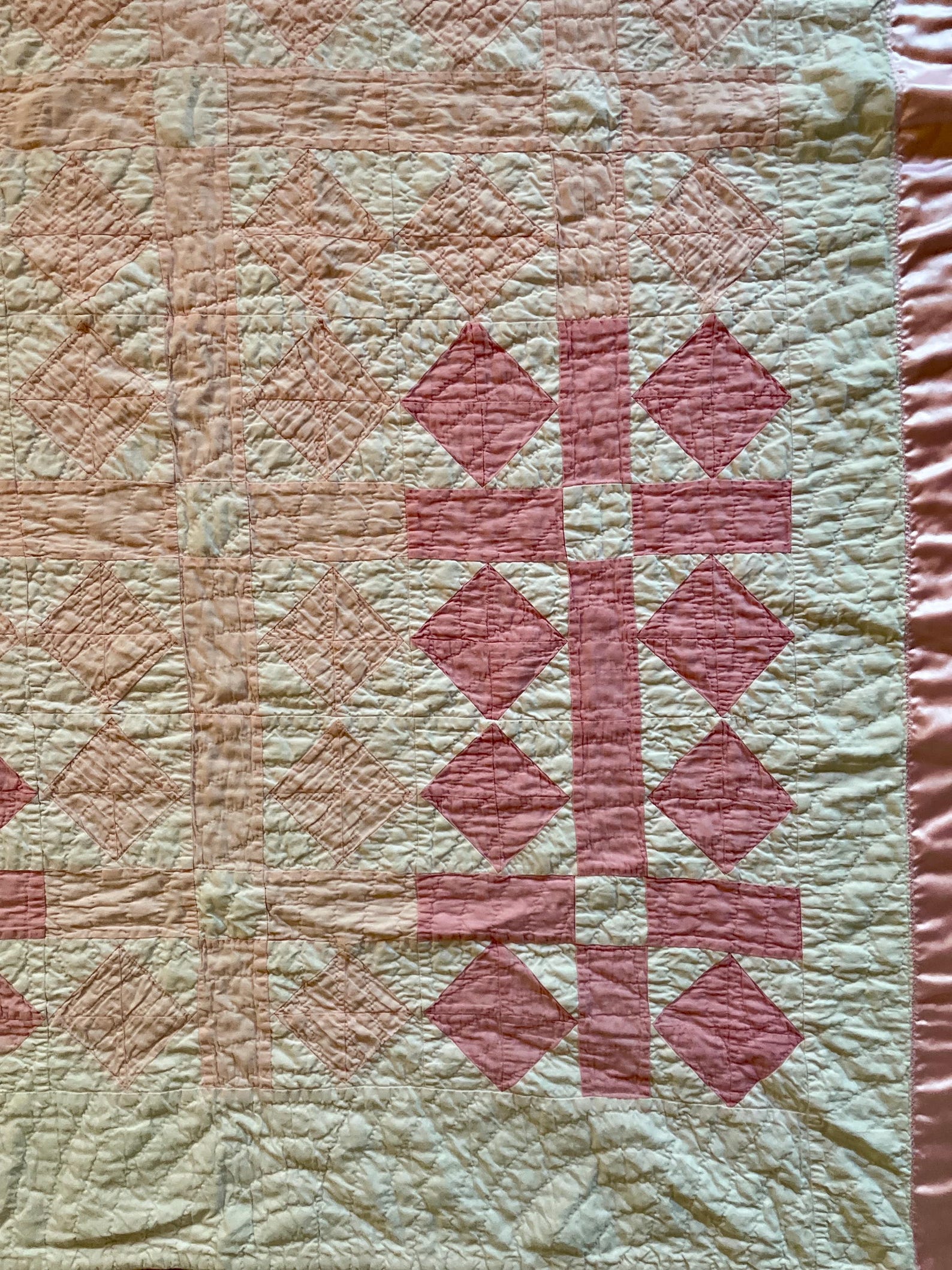 Antique/vintage Quilt Garden of Eden Hand-stitched Pink and White From ...