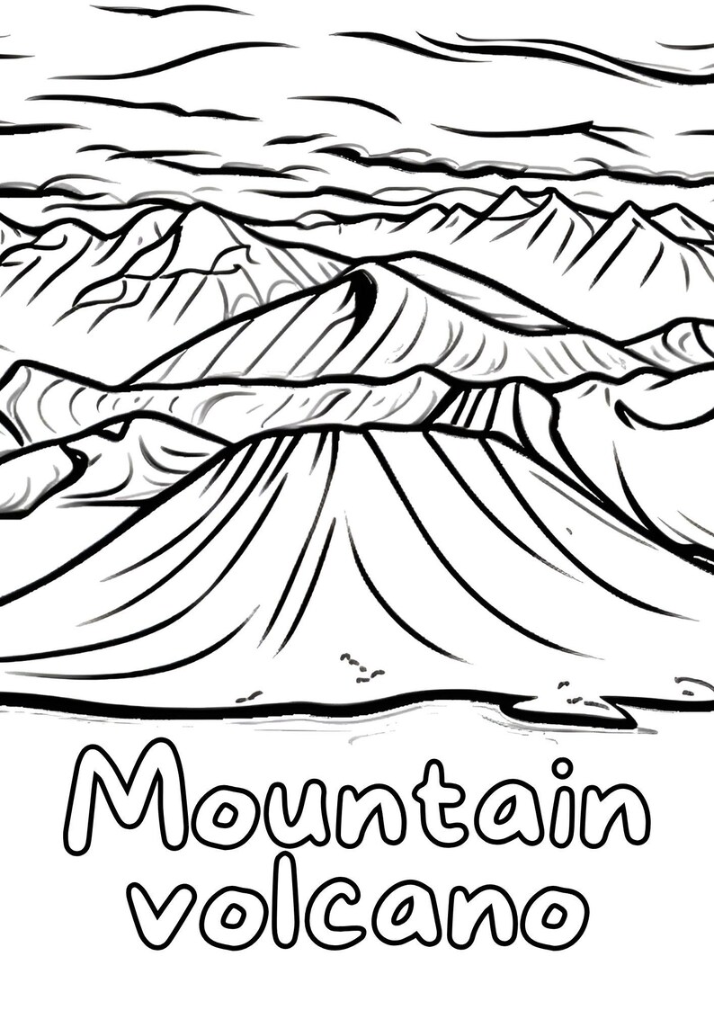 Awesome the Mountain Coloring Page - Etsy