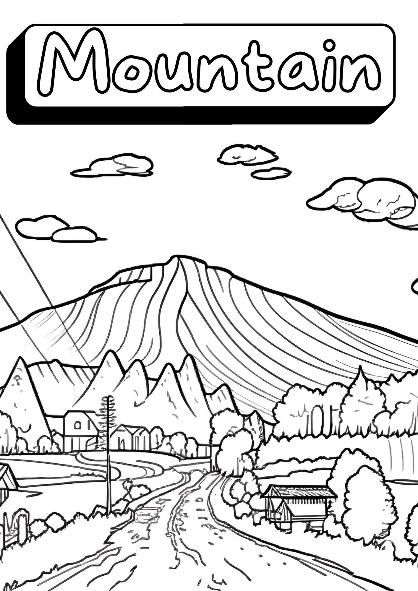 Awesome the Mountain Coloring Page - Etsy