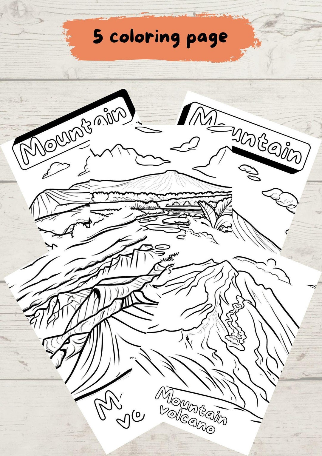 Awesome the Mountain Coloring Page - Etsy