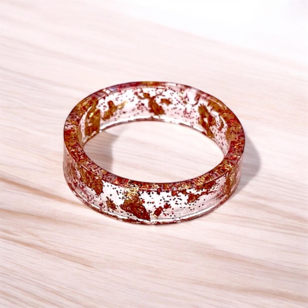 Kansas City Chiefs Inspired Resin Ring – Red Glitter & Gold Flakes ...