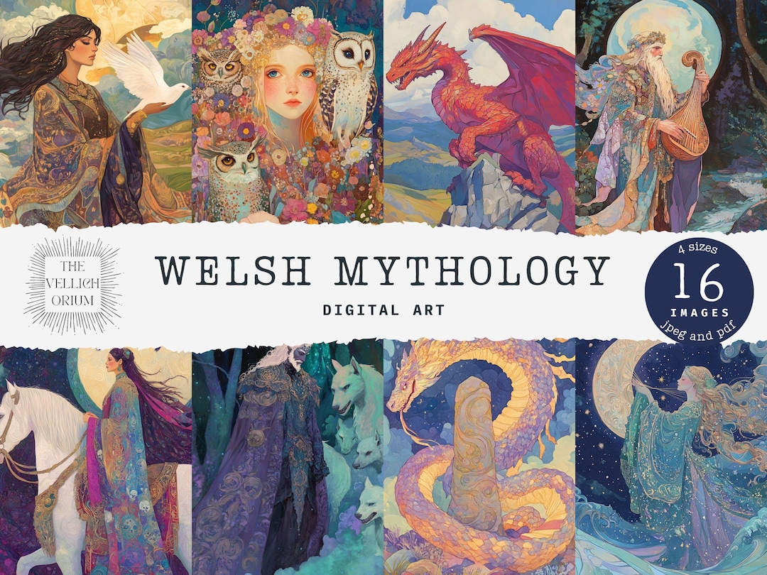 Welsh Mythology Digital Art, Celtic Mythology, Printable Pagan Wall Art ...