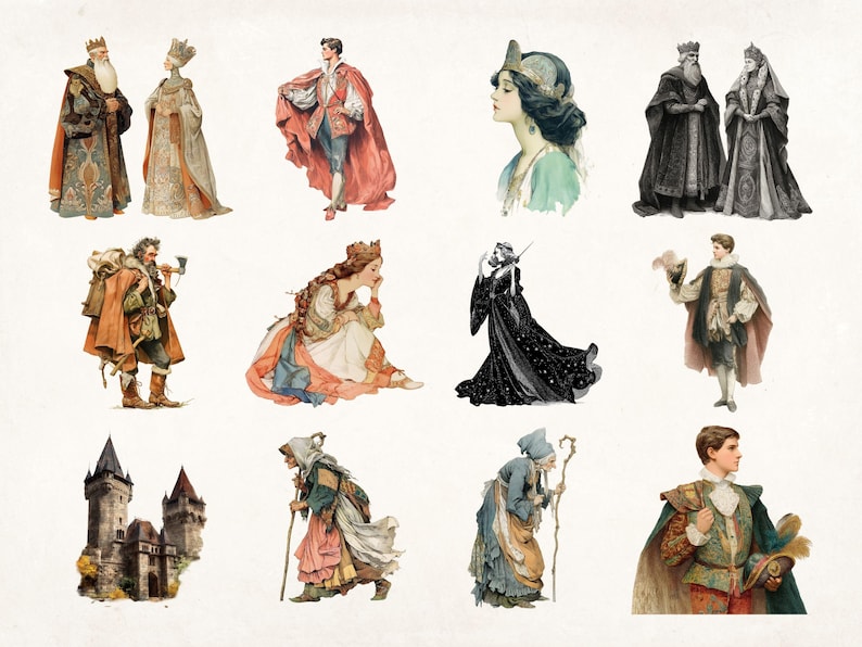 Vintage Fairy Tale Clipart | Fantasy Story Illustrations | Vintage ...