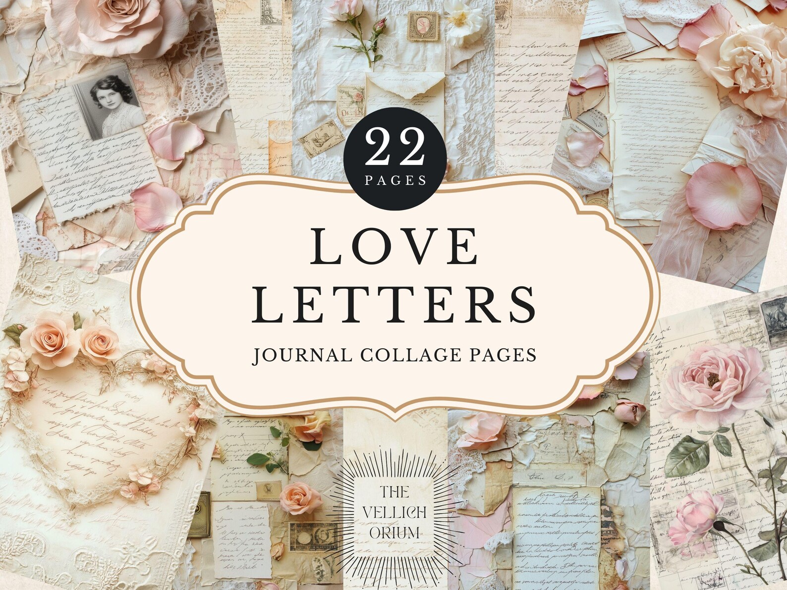 Love Letter Page Collection - Romantic Collage & Layered Junk Journal ...
