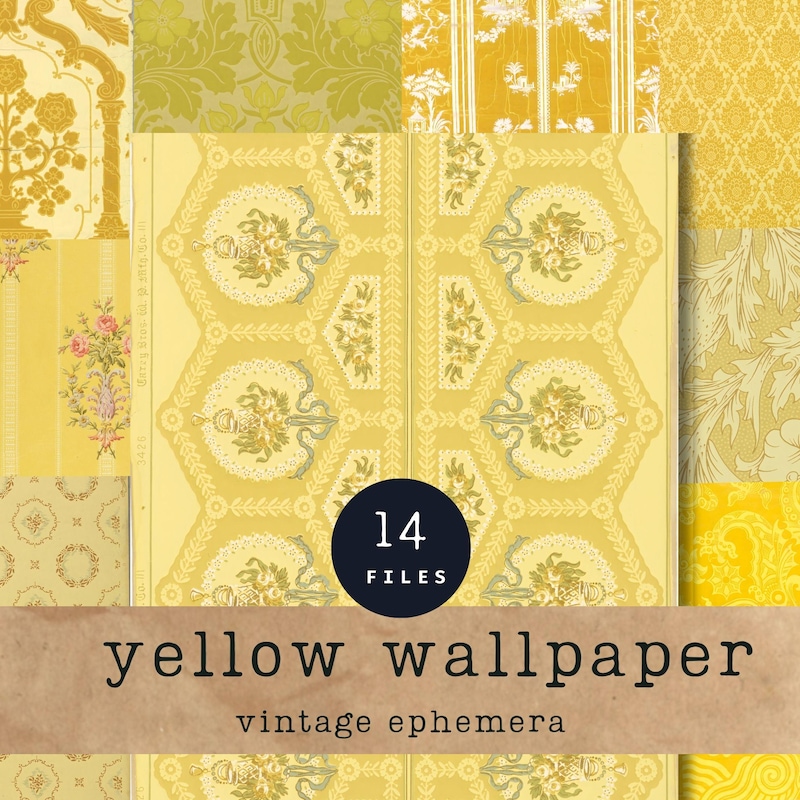 Vintage Yellow Wallpaper - Etsy UK