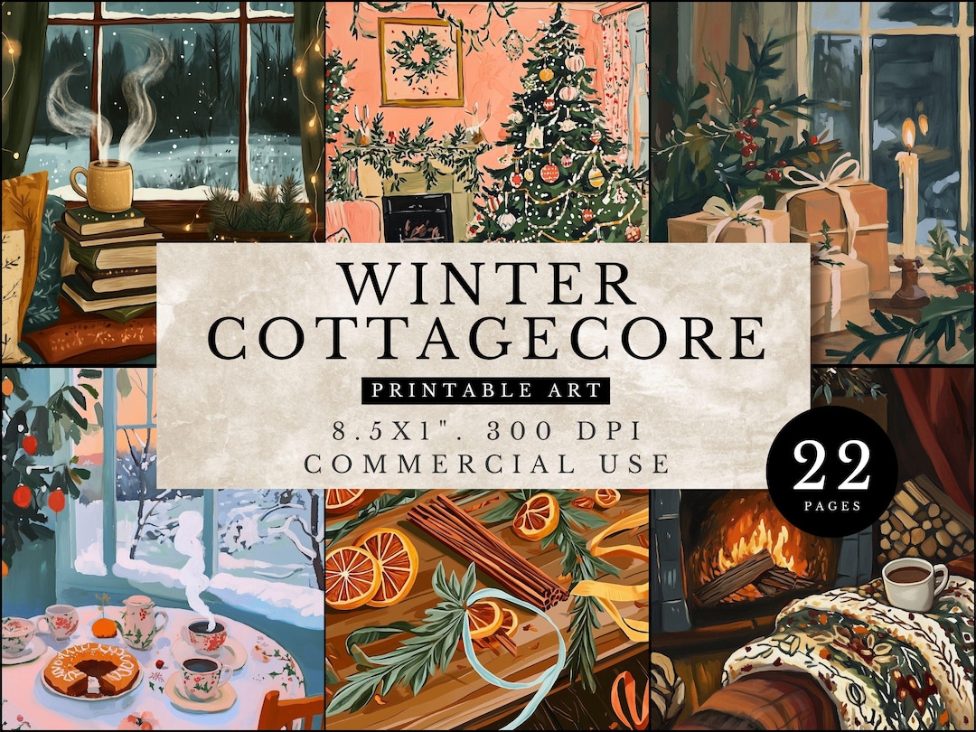 Cozy Winter & Christmas Digital Art Printable Pages | Winter ...