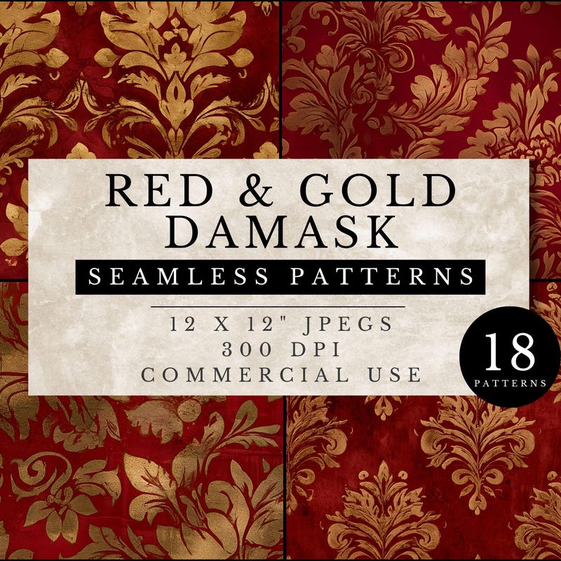 Red Damask Paper - Etsy