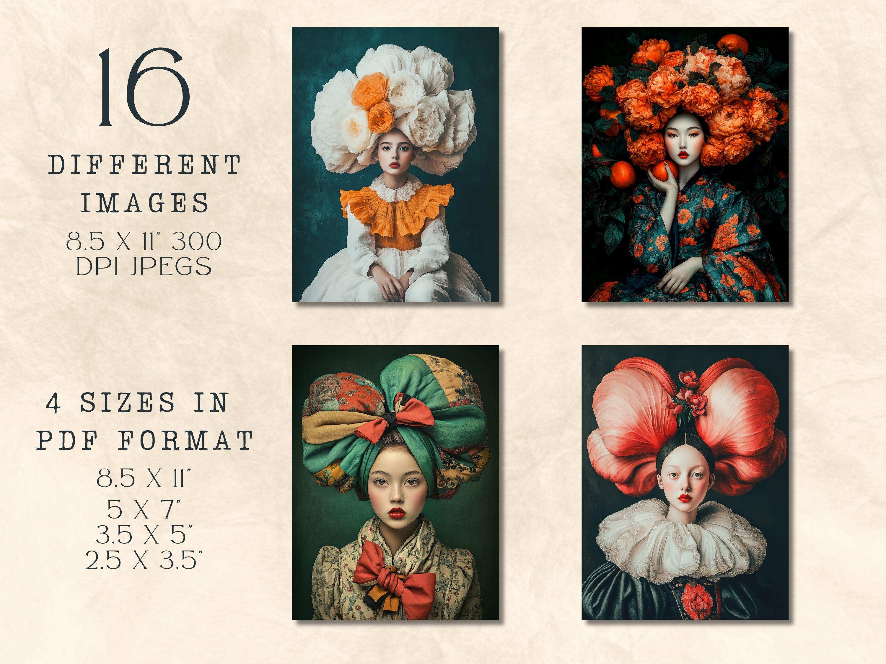 Baroque Floral Portraits | Vintage Botanical | Fantasy Printable ...