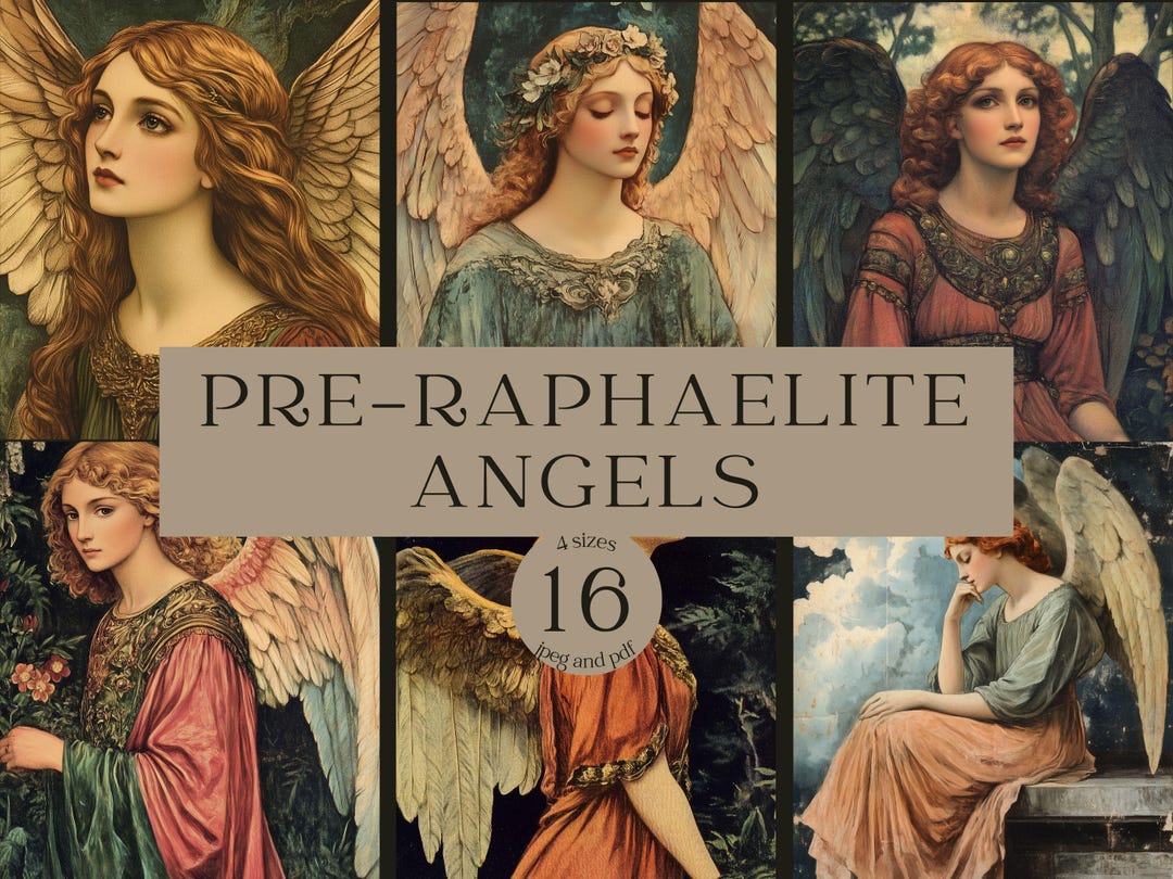 Pre-raphaelite Angel Art Pages, Victorian Angel Collage Sheets, Atcs ...