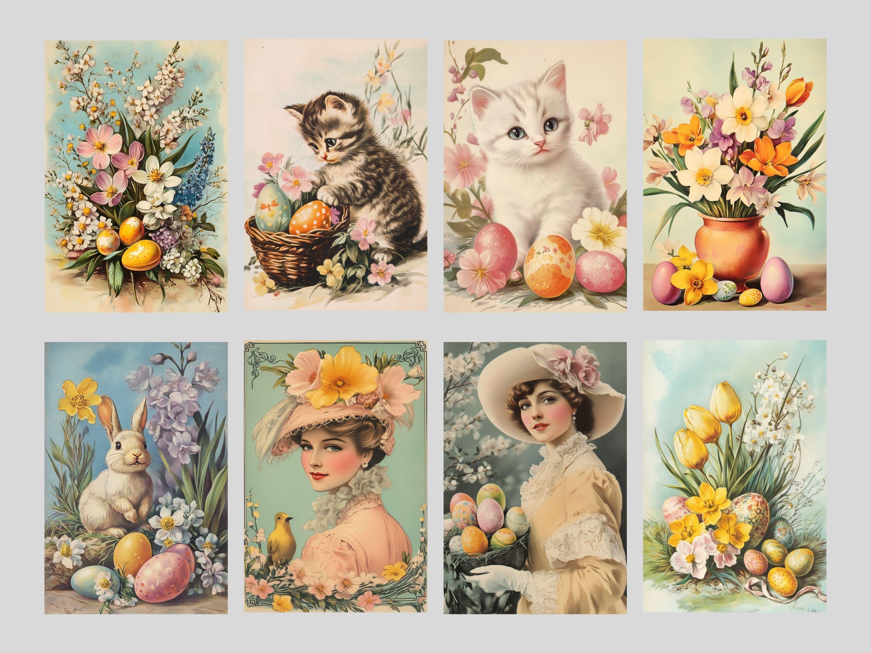 Vintage Easter Postcards | Victorian Spring Ephemera (40 Digital Files ...