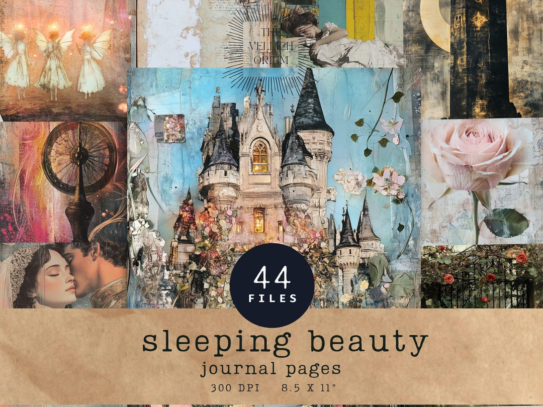 Sleeping Beauty Digital Journal Pages – Printable Fairy Tale Ephemera ...