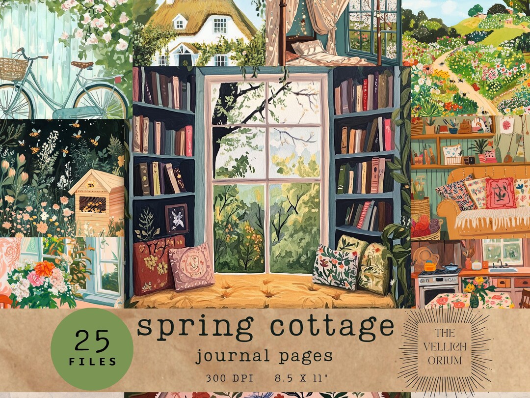 Spring Cottagecore Journal Pages – Floral Gouache Art (digital Download ...