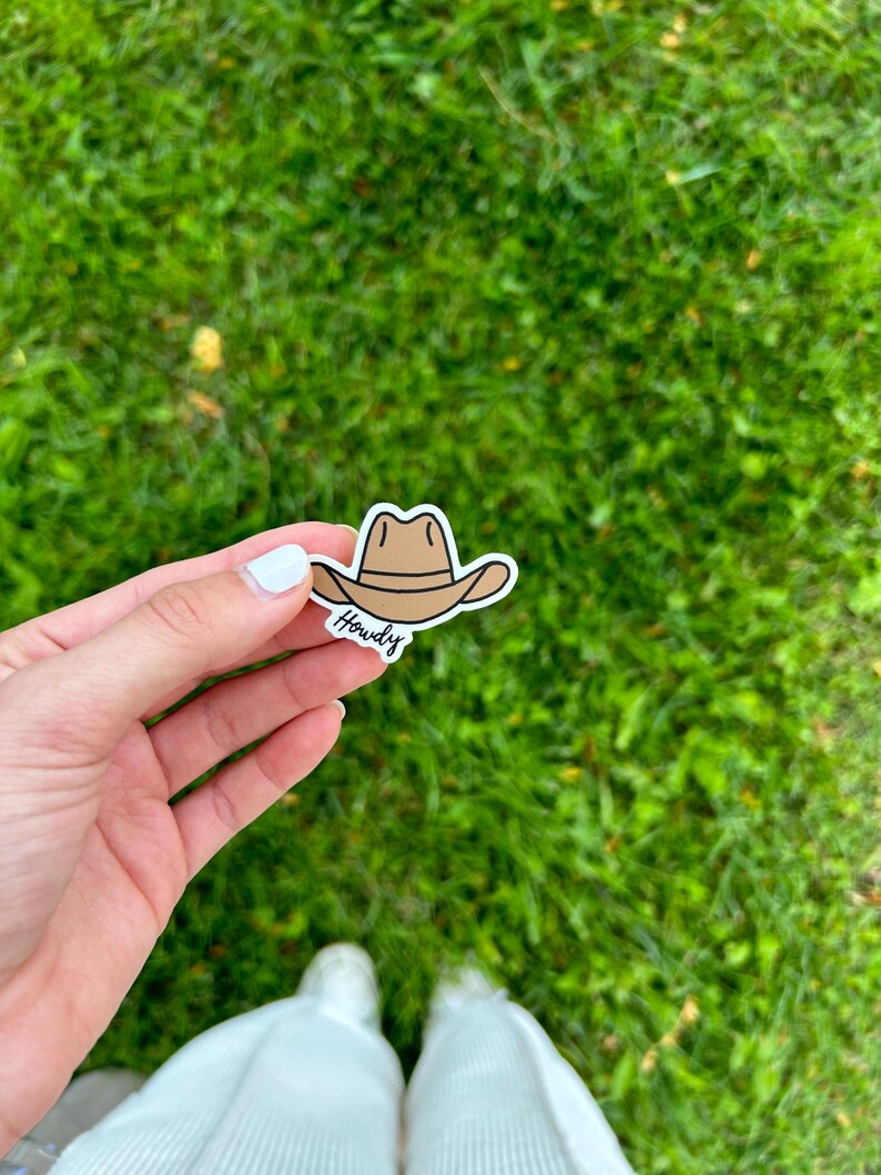 Howdy Cowboy Hat Sticker - Etsy