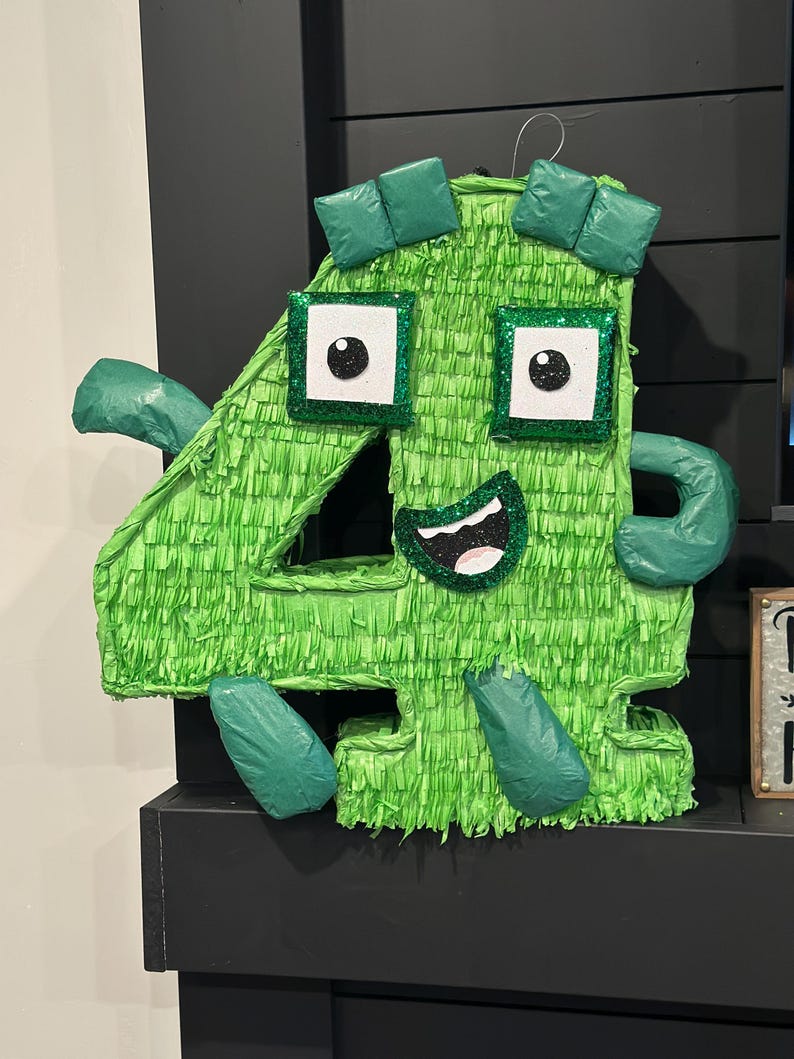 Numberblocks Inspired Number 4 Pinata - Handmade Party Decor - Etsy