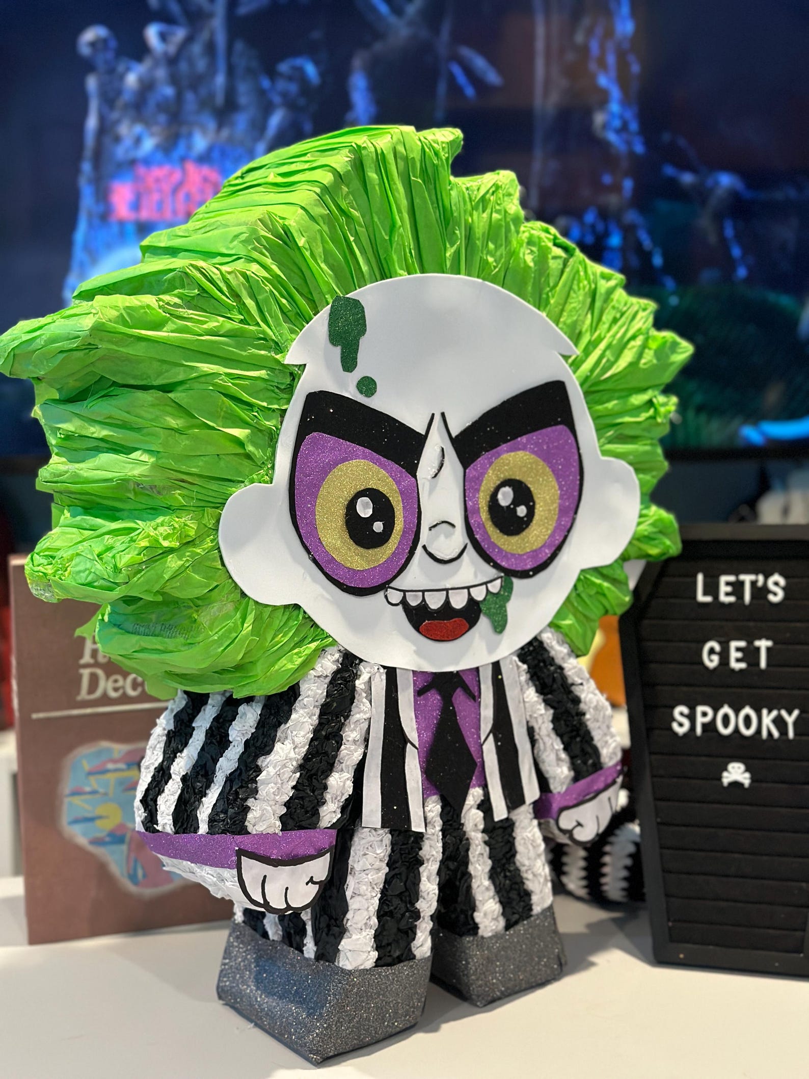 Beetlejuice Inspired Piñata: Handmade Halloween Party Decor - Etsy