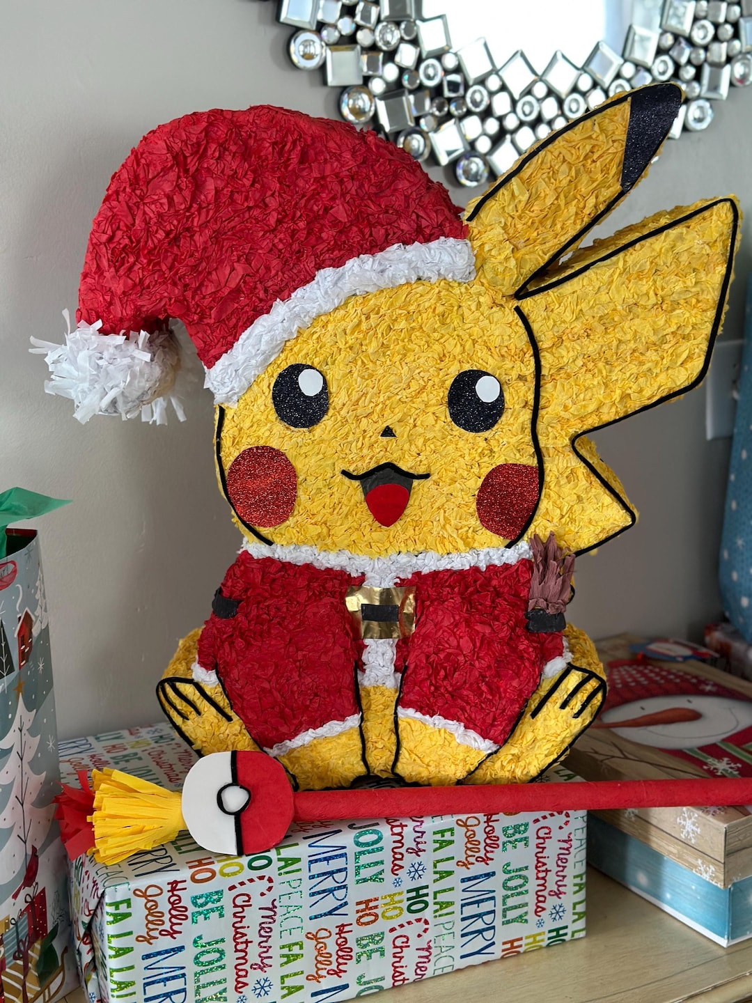 Santa Pikachu Piñata, Christmas Pokemon Party Decor - Etsy