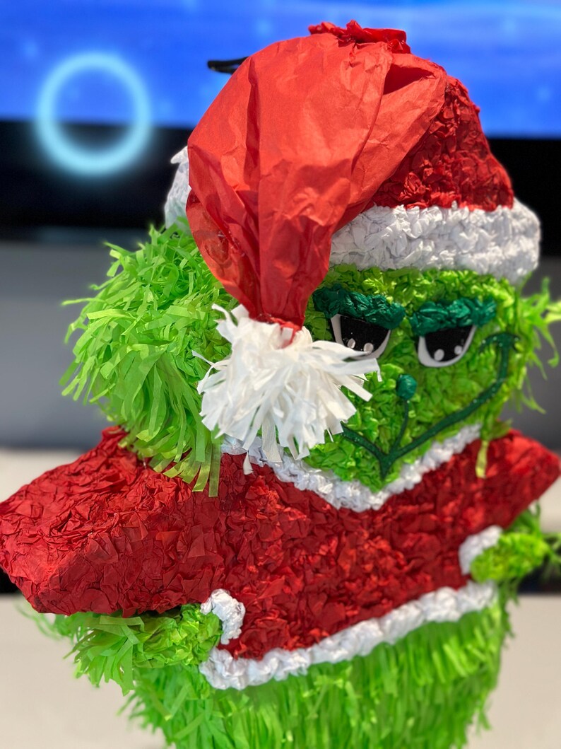 Grinch Christmas Piñata, Handmade Holiday Decor - Etsy