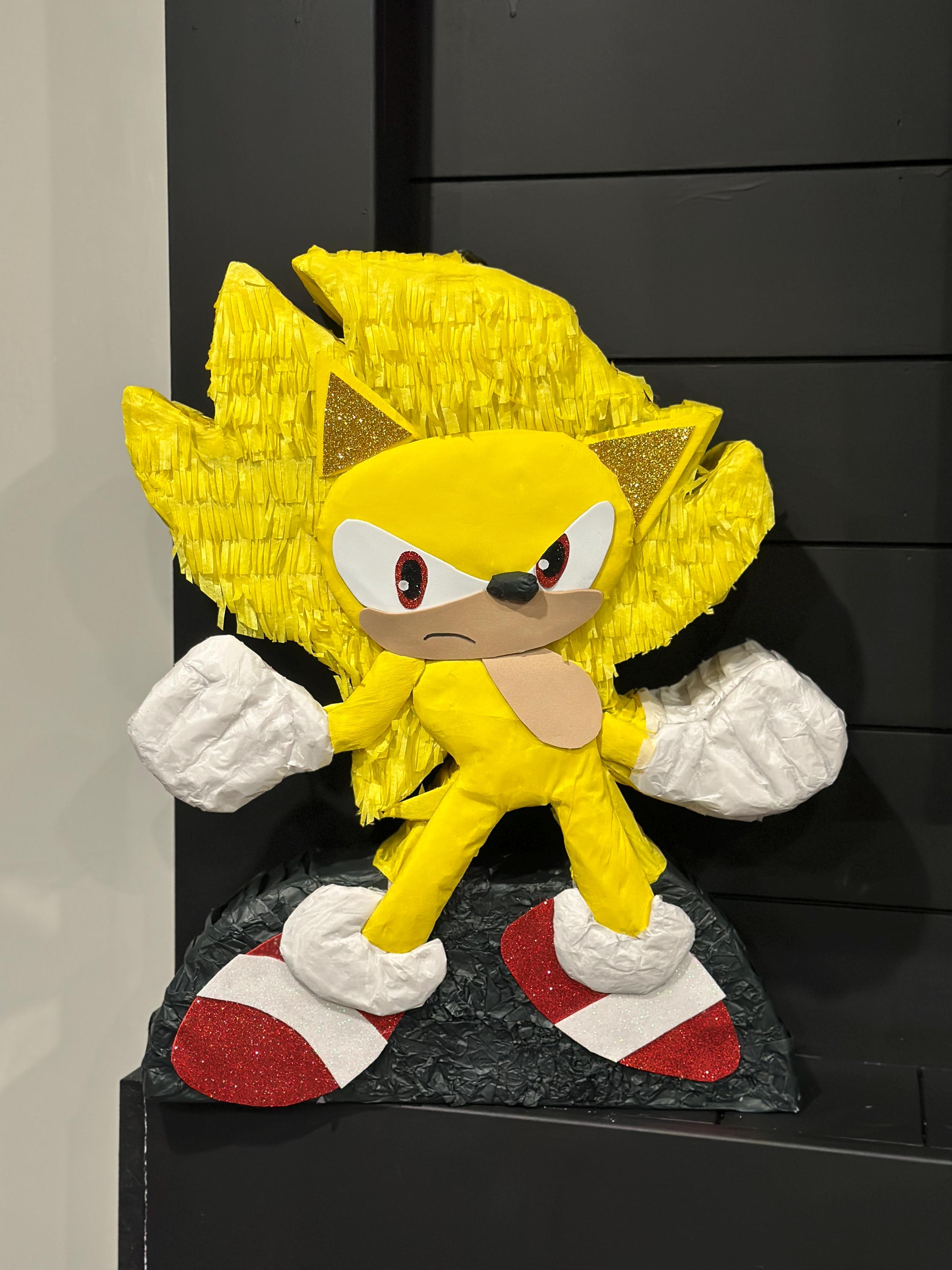 Super Sonic Handmade Pinata, Pinata De SUPER SONIC, Sonic Amarillo ...