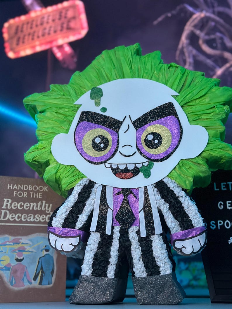 Beetlejuice Inspired Piñata: Handmade Halloween Party Decor - Etsy