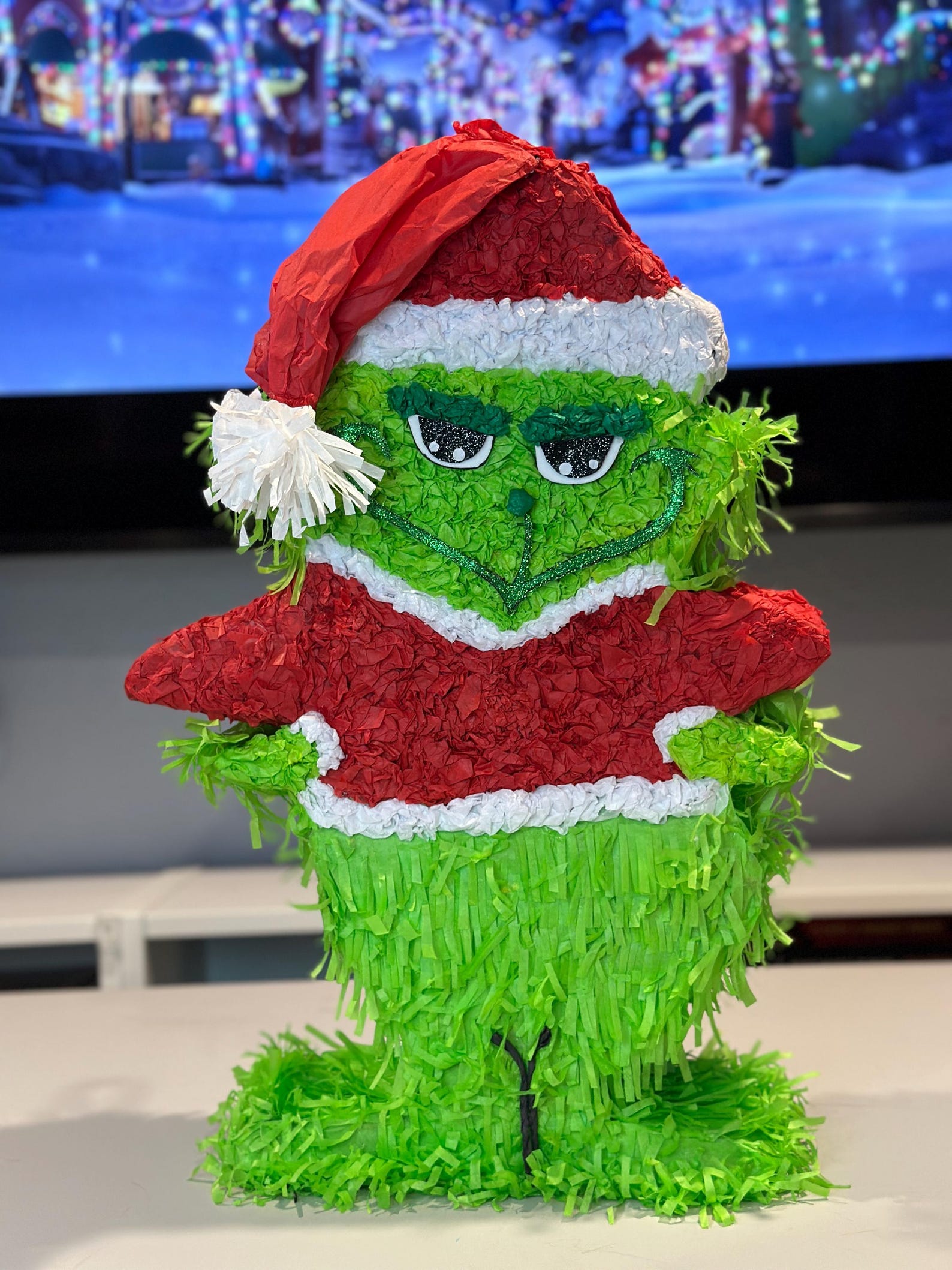 Grinch Inspired Pinata/piñata, Christmas Pinata, Christmas Decor - Etsy