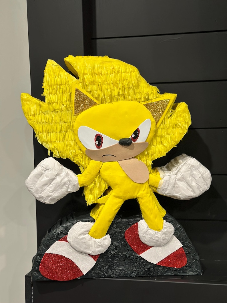 Handmade Super Sonic Piñata: Yellow Sonic Party Decor - Etsy