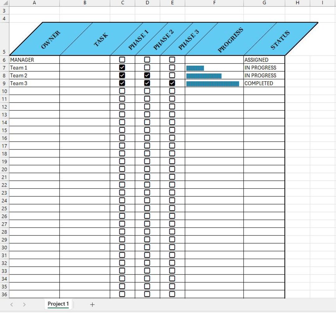 Excel Project Tracker for Teams | Business Project Planner With ...