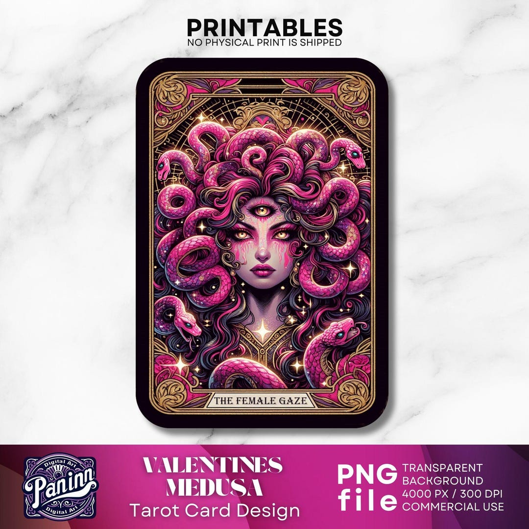 Medusa Tarotcard Digital Art, Female Gaze Tarotcard Design, Feminine ...