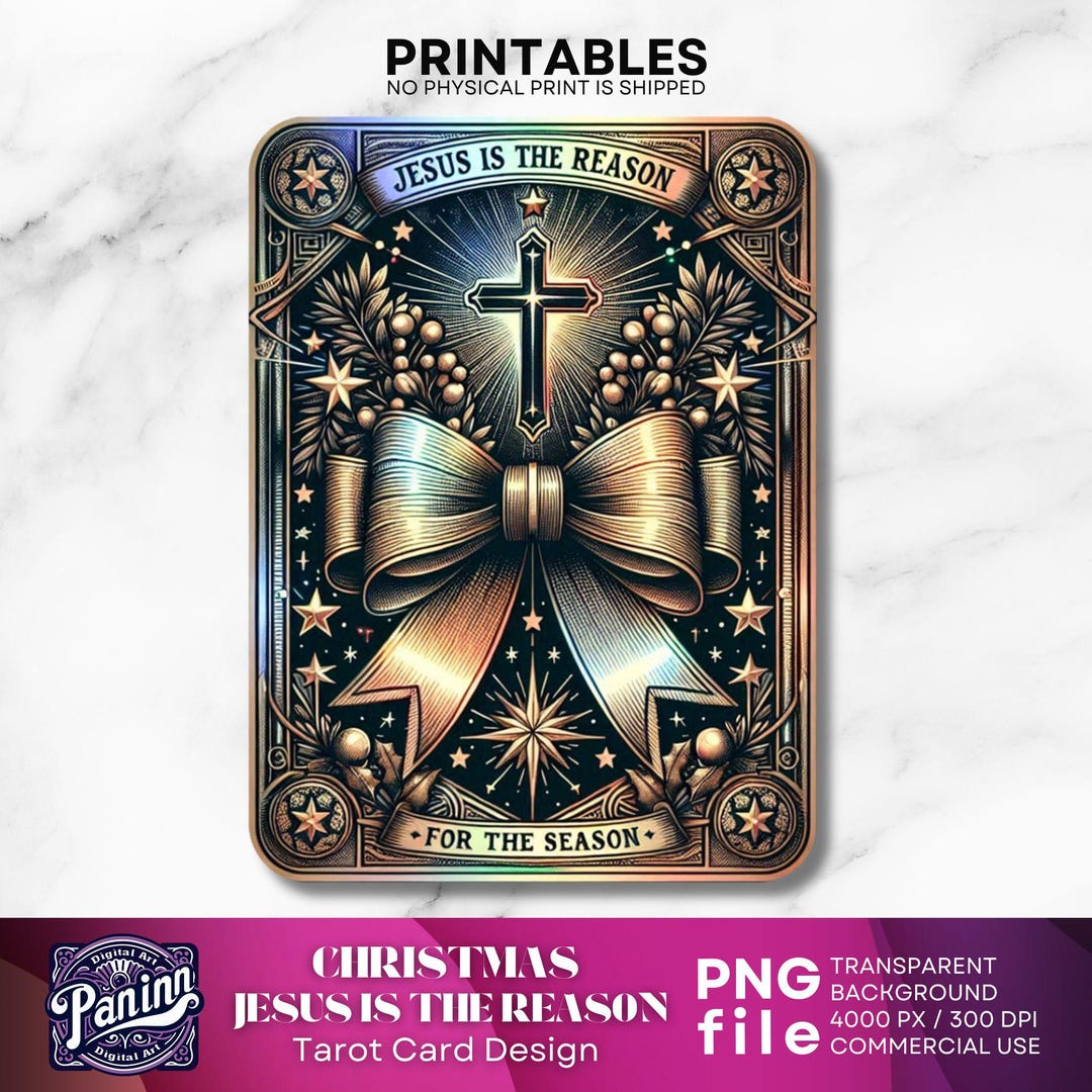 Christmas Jesus Tarot Card Art: Christian Holiday Design (PNG File) - Etsy