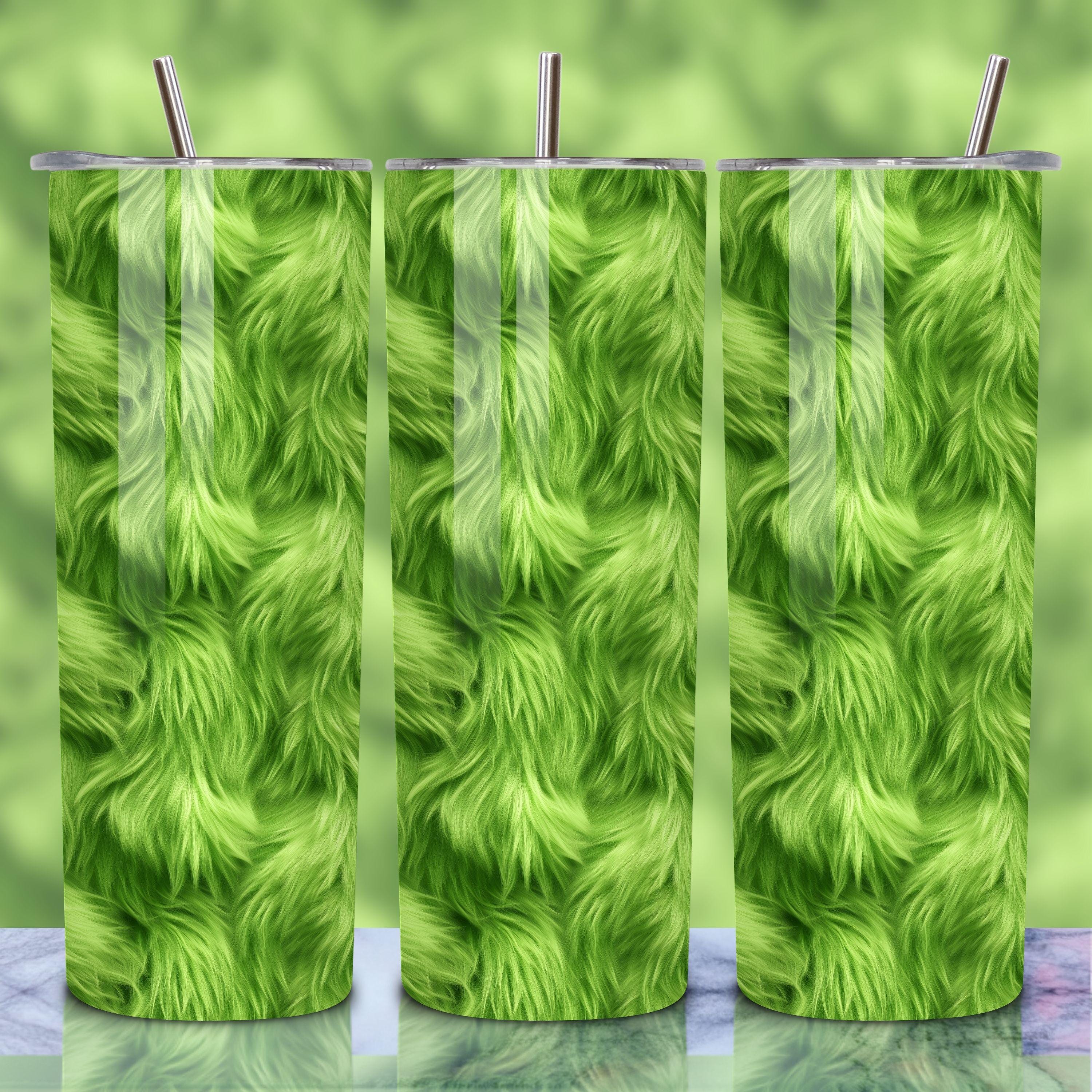 Grinch Fur Background Seamless Wrap Christmas 20 Oz Sublimation Tumbler ...
