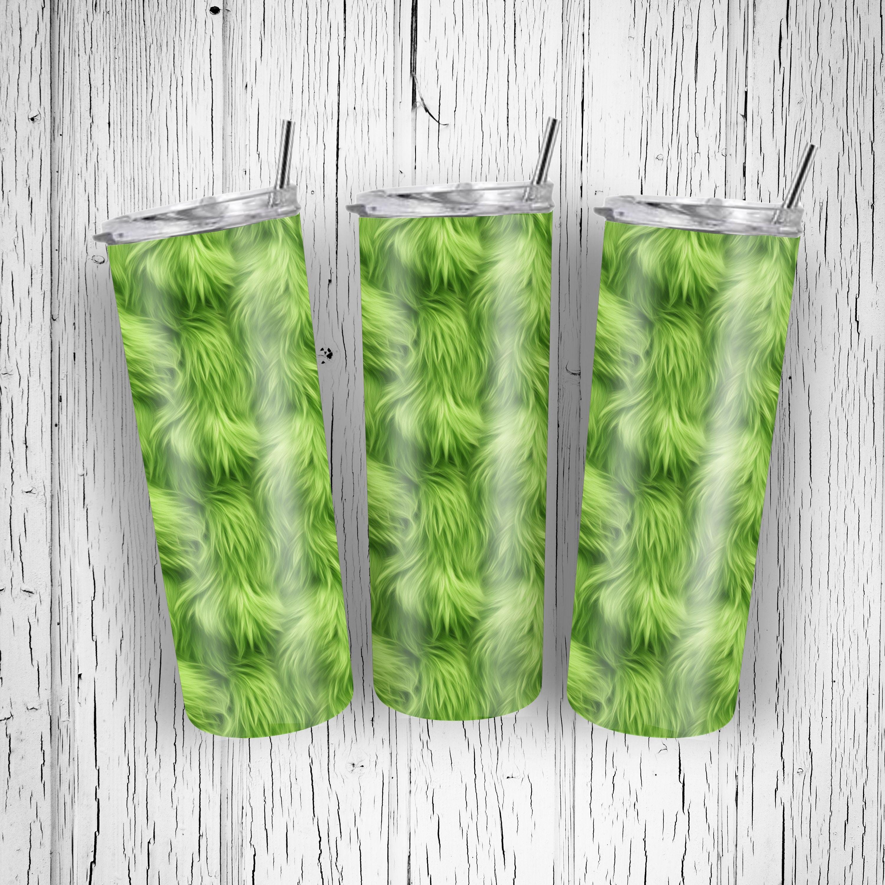 Grinch Fur Background Seamless Wrap Christmas 20 Oz Sublimation Tumbler ...