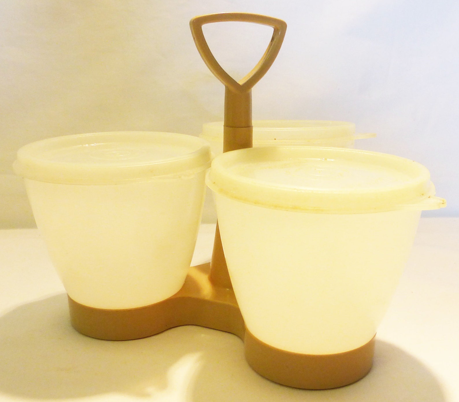 Tupperware Condiment Caddy Container Server With Lids Vintage Plastic ...