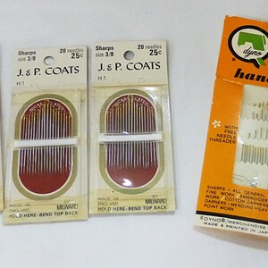 Lot of Hand Needles New Sharps Size 3/9 and Assorted 4 Packages - Etsy