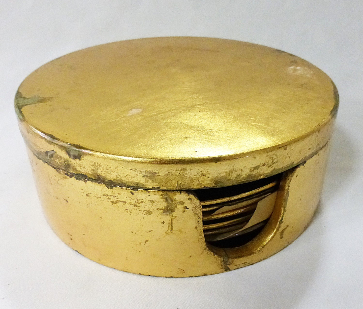 Vintage Plastic Golden Box With Set of 6 Golden 5 Plates - Etsy