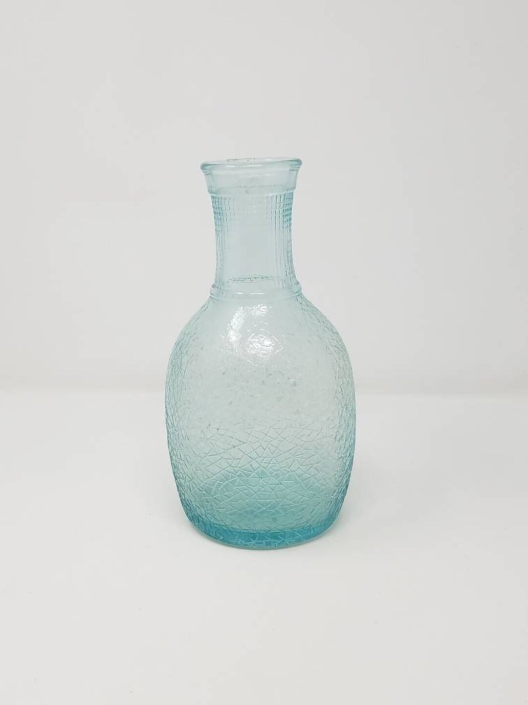 Vintage Light Blue Tone Textured Glass Bottle Kitchen Ware Farmhouse - Etsy