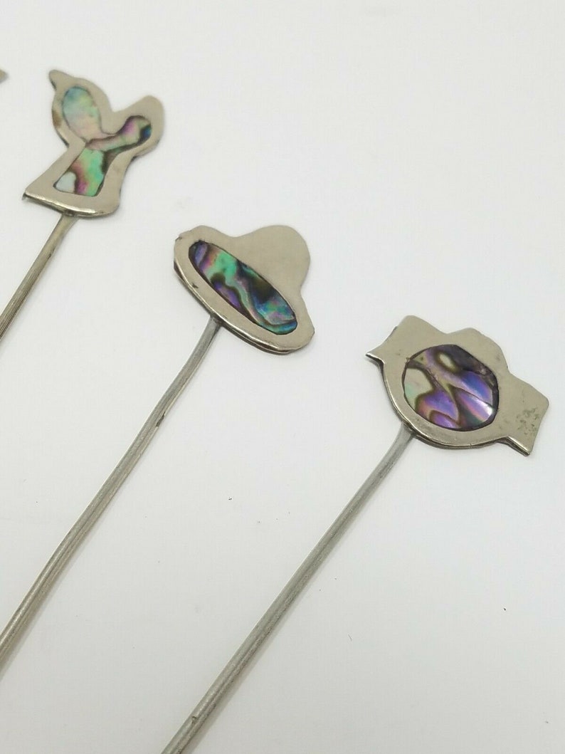 Vtg Mexican Alpaca and Abalone Cocktail Forks Picks Signed Set of 5 - Etsy