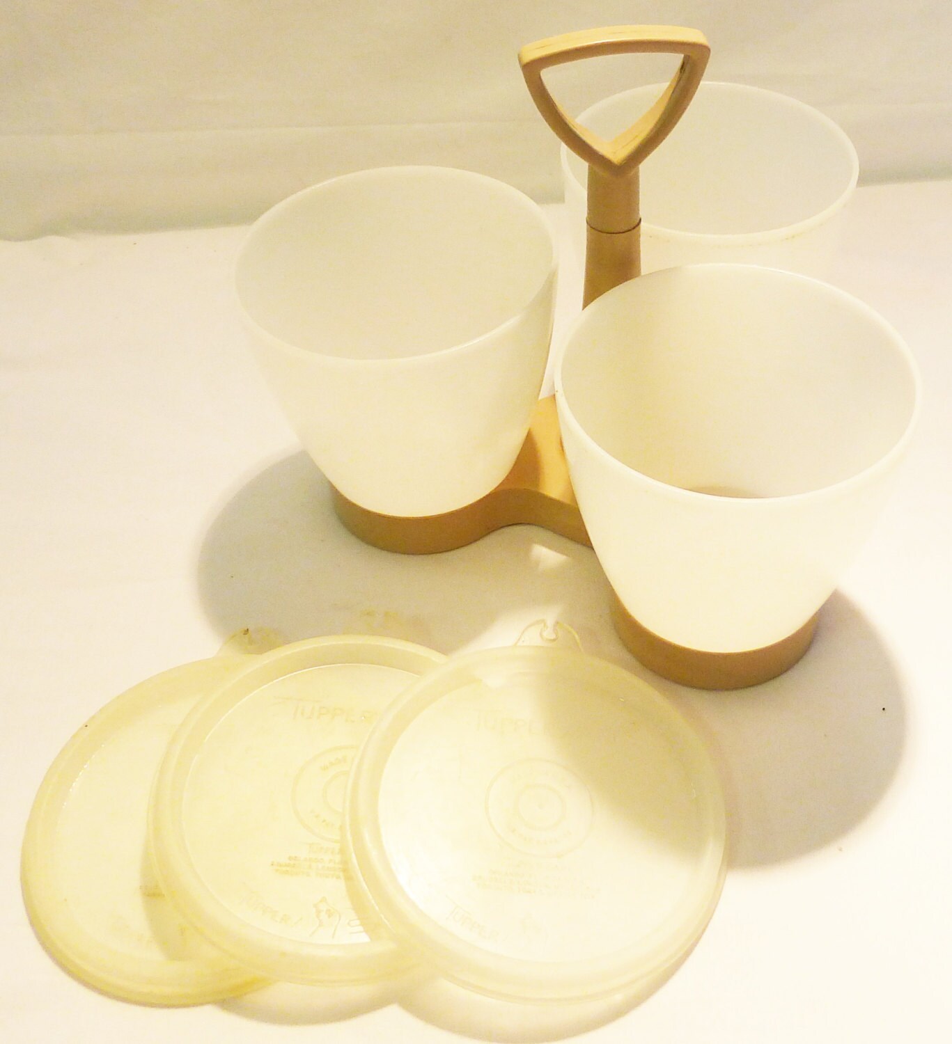 Tupperware Condiment Caddy Container Server With Lids Vintage Plastic ...