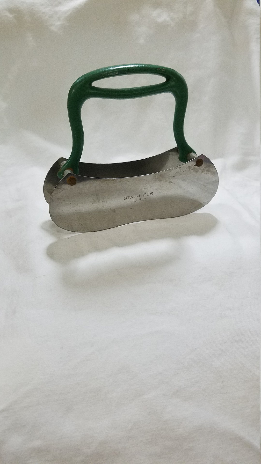 Vintage Primitive Double Blade Stainless Steel Herb Chopper USA Farm ...
