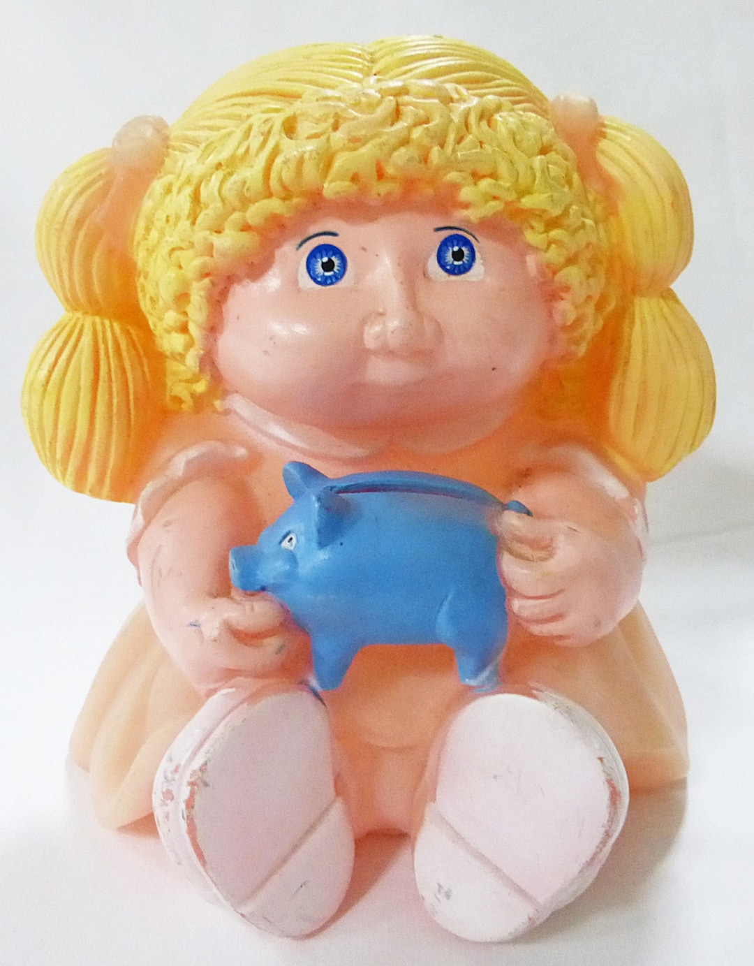 Vintage Cabbage Patch Kids Piggy Bank Plastic Doll Star Power Blond ...