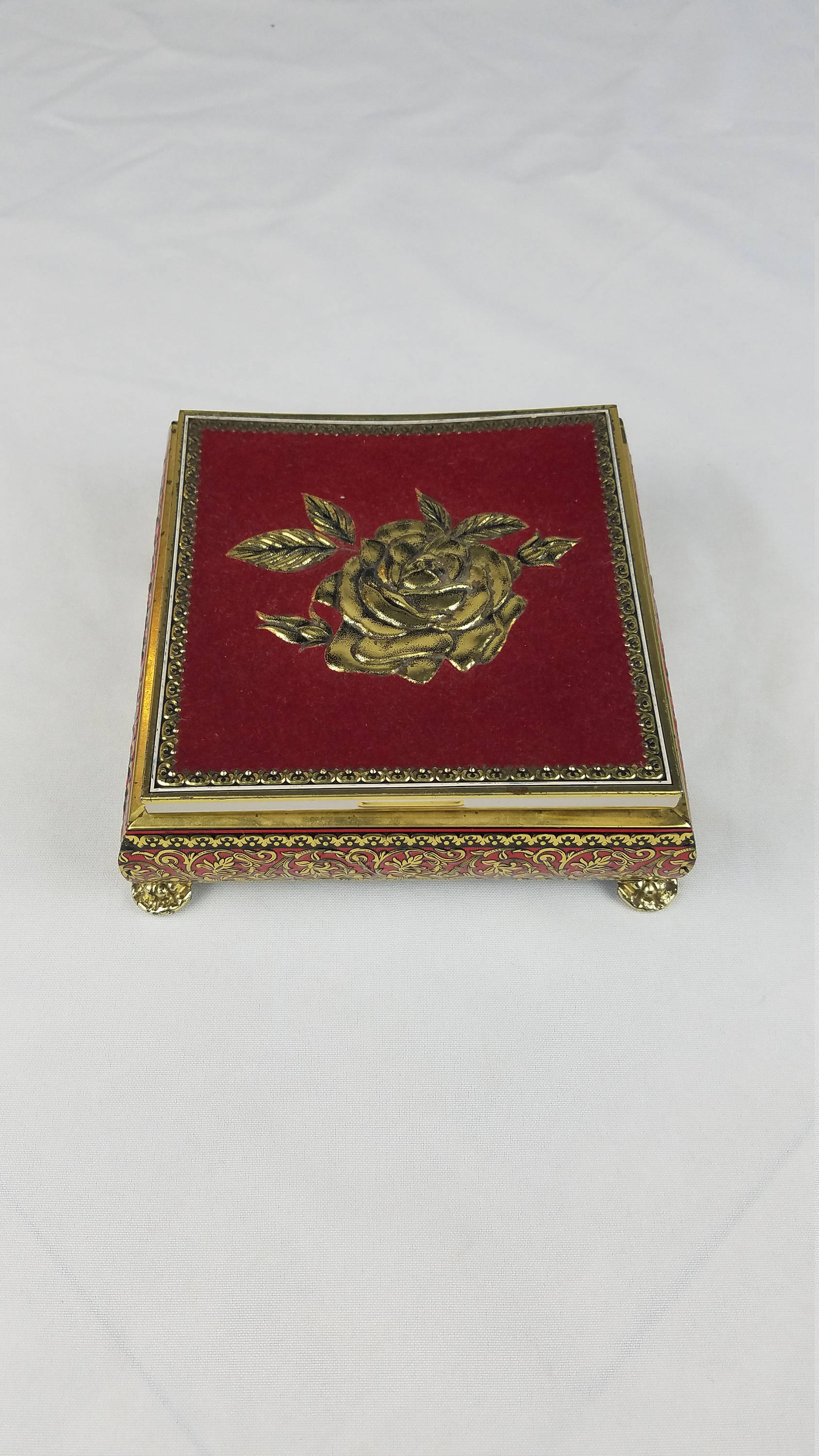 Vtg Blue Bird Confectionery Velvet Embossed Litho Tin Box England Gold ...