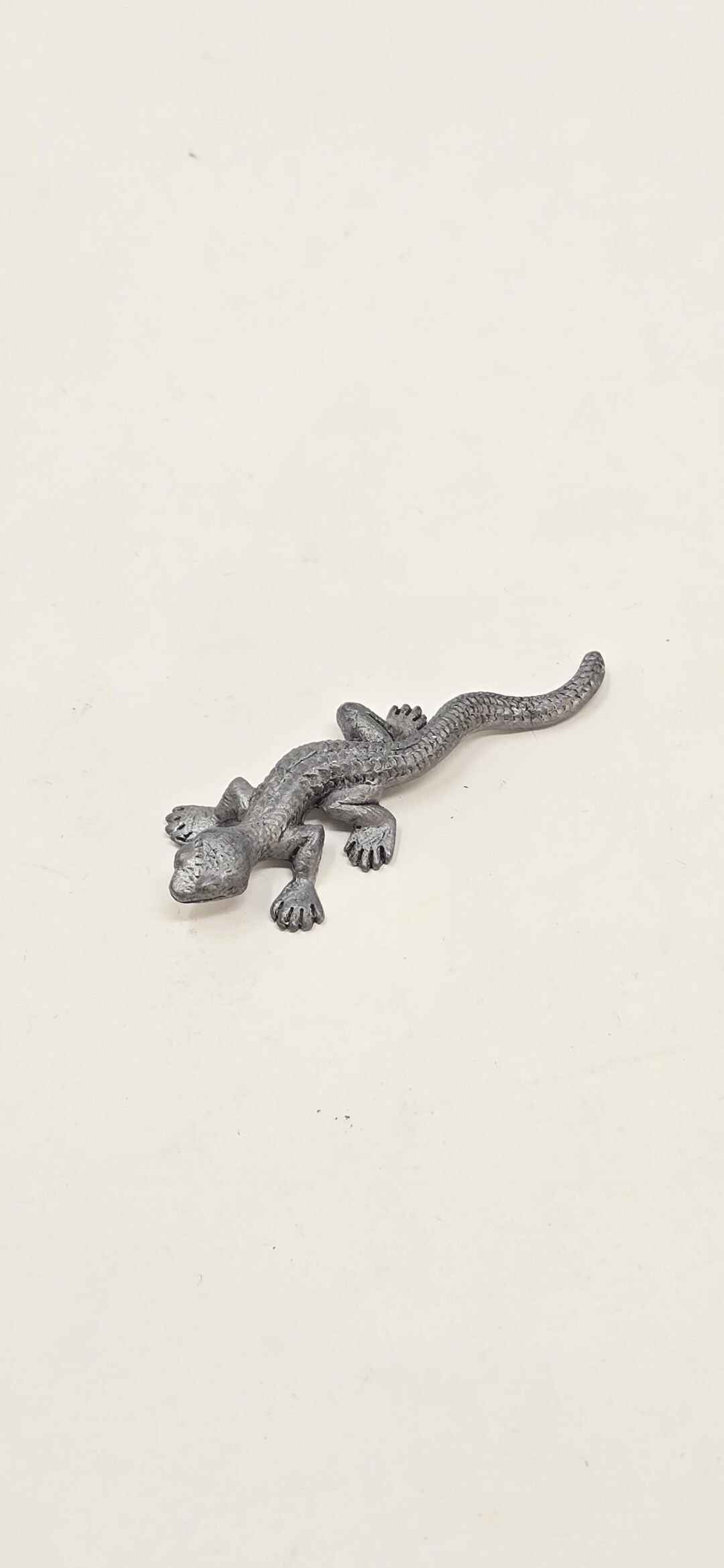Vintage 2002 Pewter Salamander Lizard Figurine Silver Tone Collectable ...