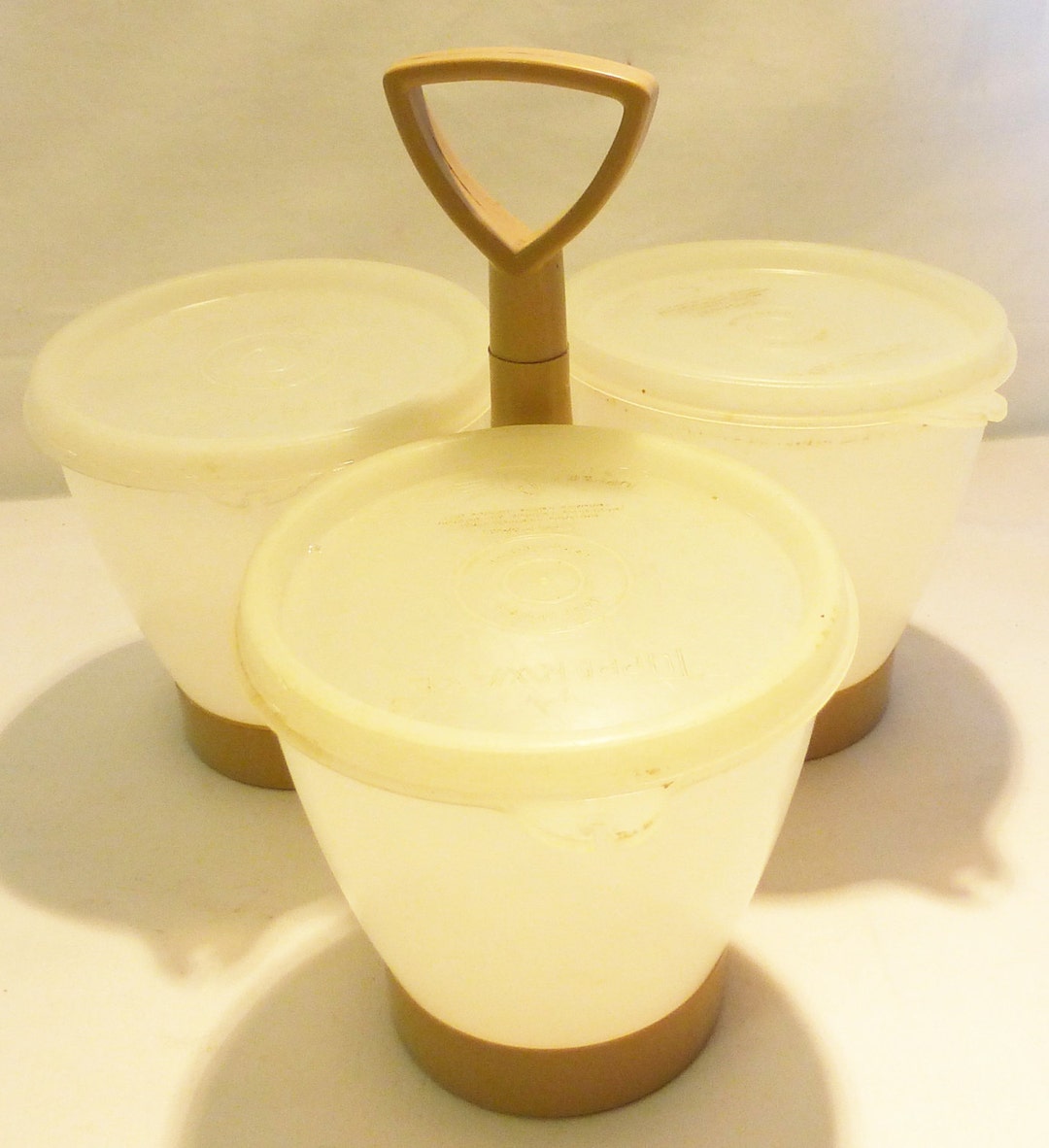 Tupperware Condiment Caddy Container Server With Lids Vintage Plastic ...