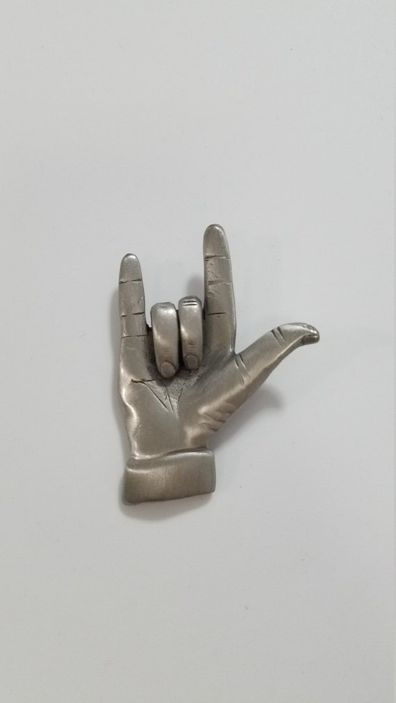 Vtg Ultra Craft I Love You Hand sign language brooch … - Gem