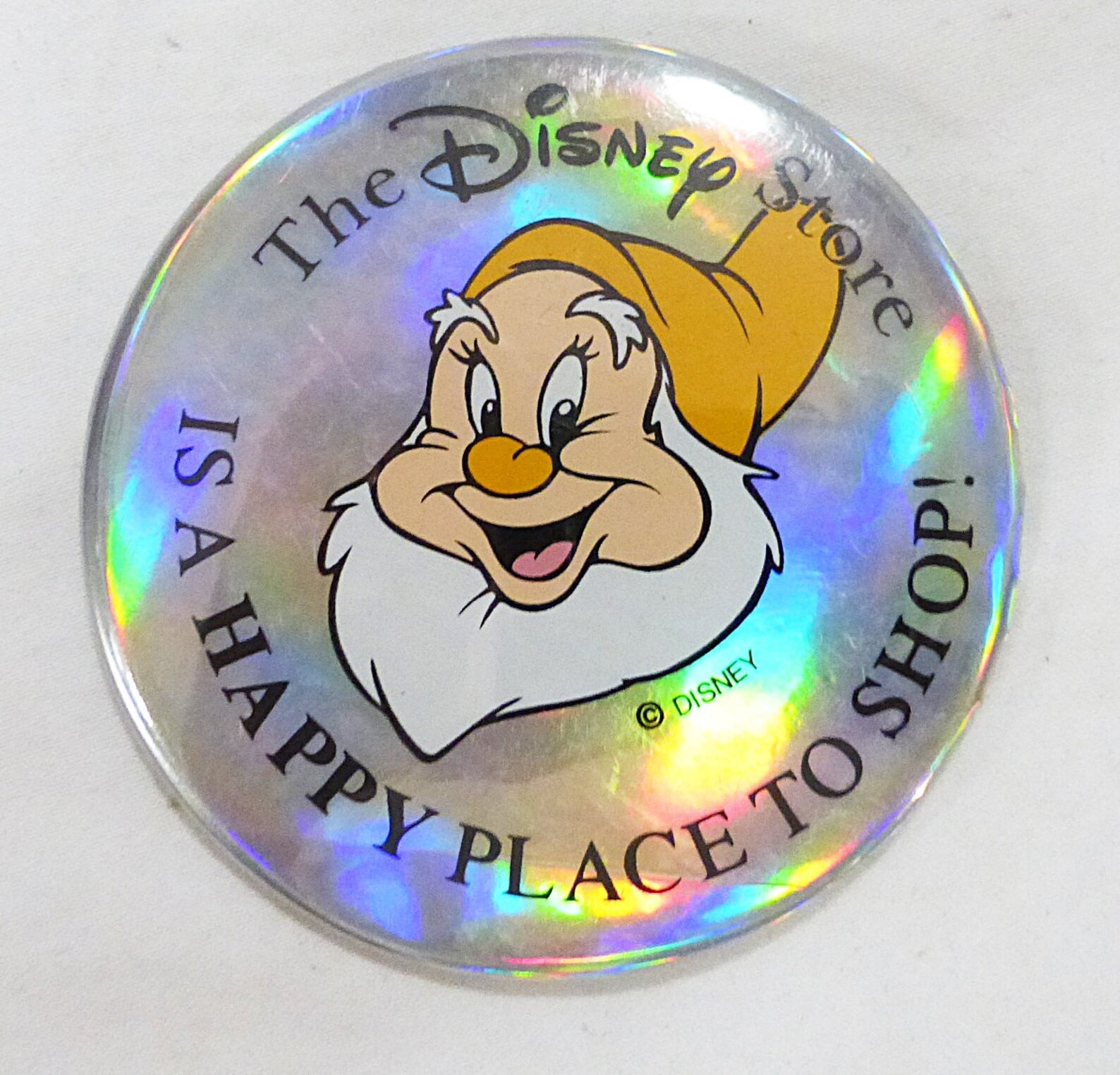 The Disney Store is a Happy Place to Shop Dwarf Button Pin - Etsy