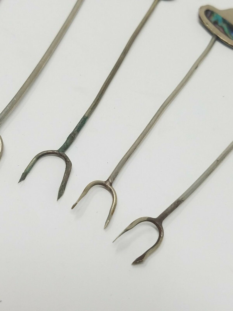 Vtg Mexican Alpaca and Abalone Cocktail Forks Picks Signed Set of 5 - Etsy