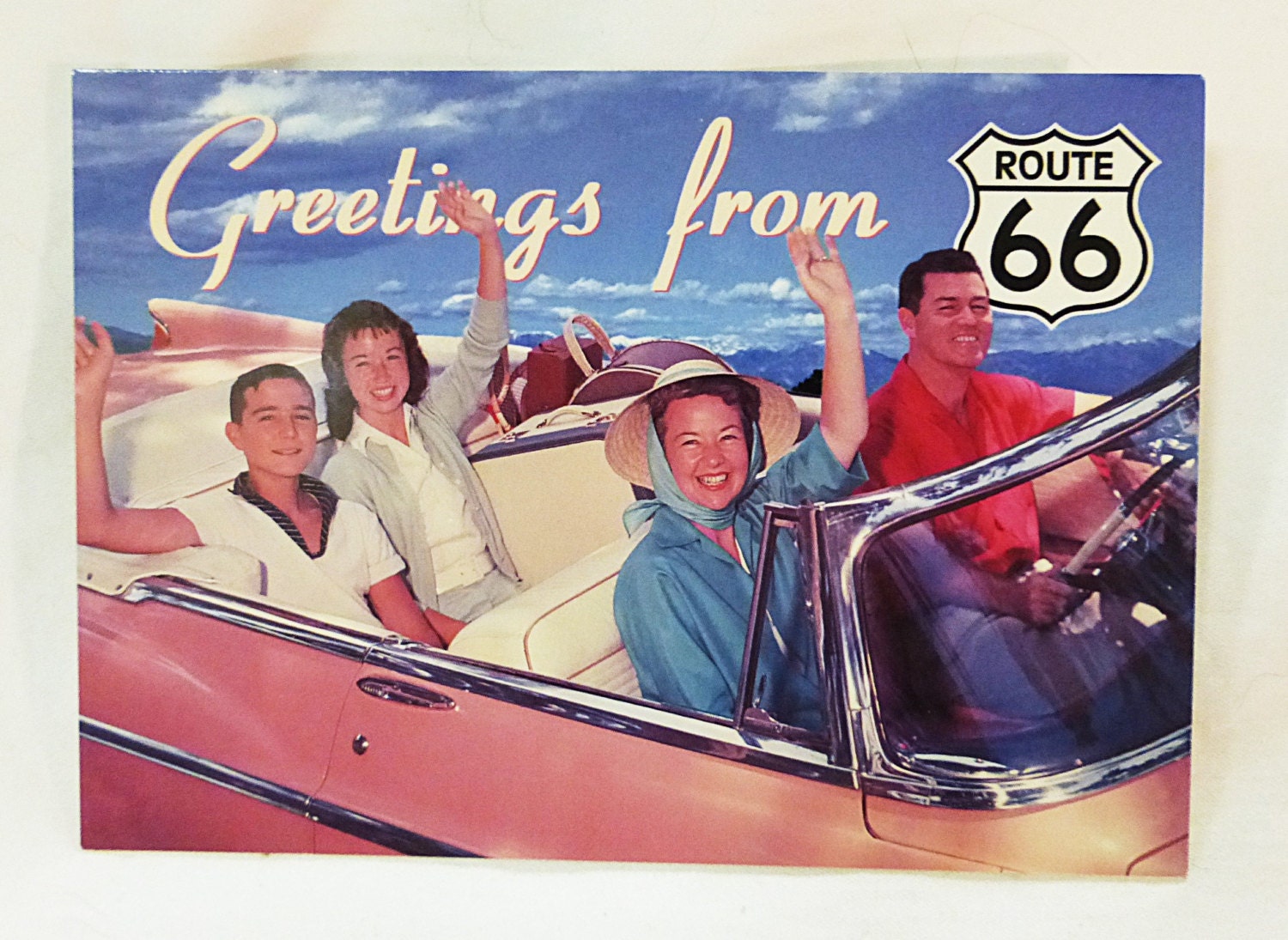 Greetings From Historic Route 66 Family in Car Postcard Unposted New - Etsy
